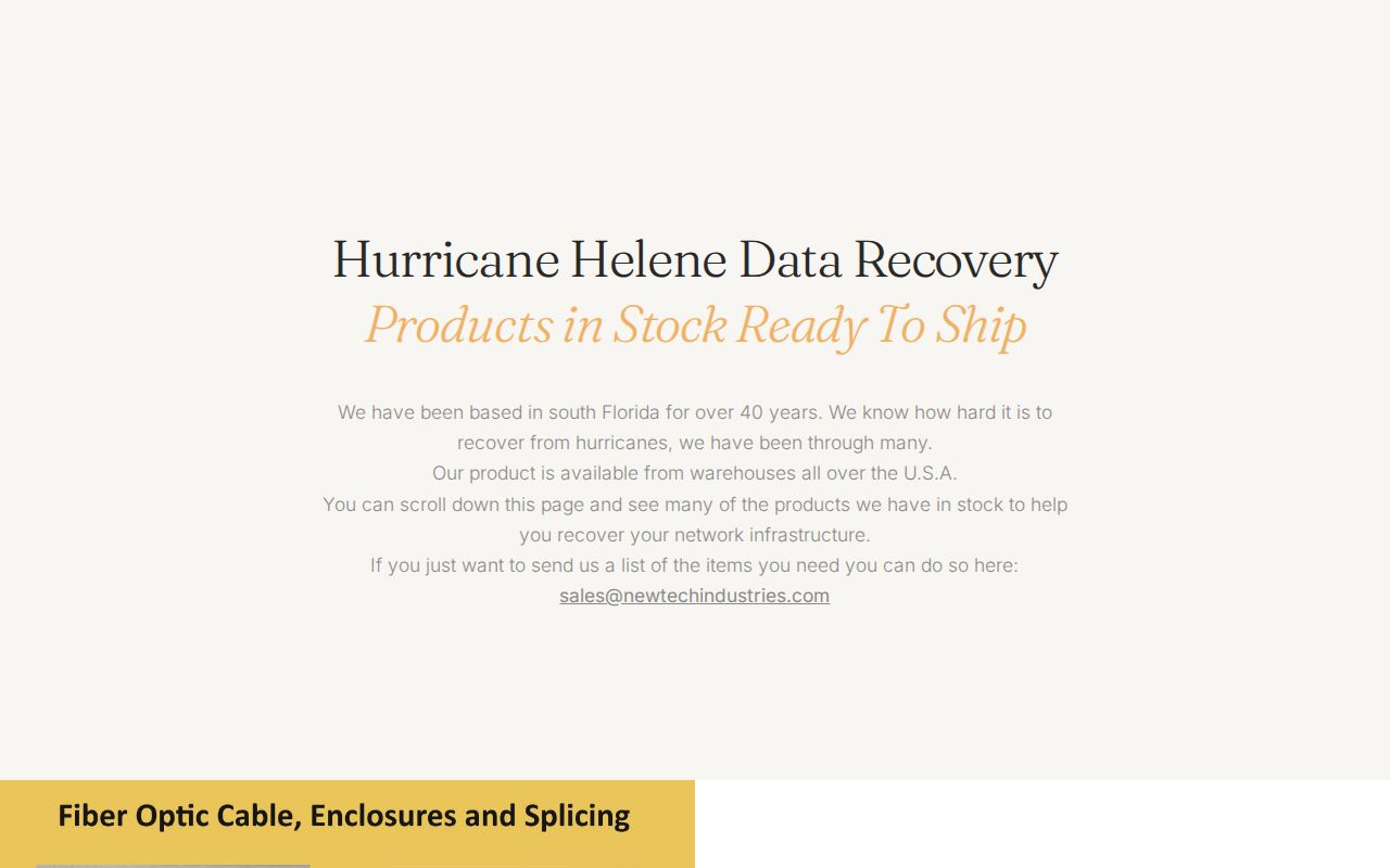 Hurricane | Helene | Recovery | of | Networking | Fiber | Optics | and ...